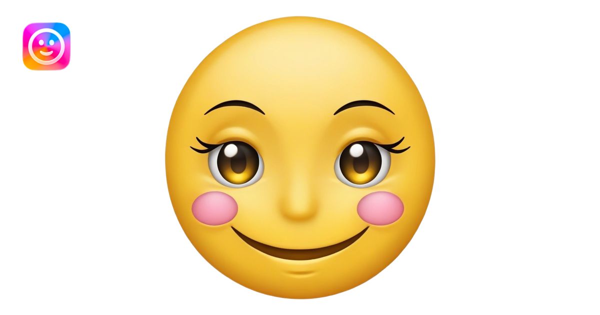 Smiley face emoji with long eye lashes emoji | AI Emoji Generator