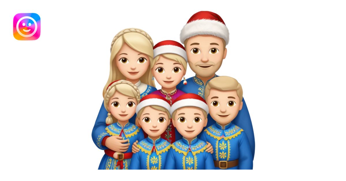 Ukrainian Christmas family gathering emoji | AI Emoji Generator