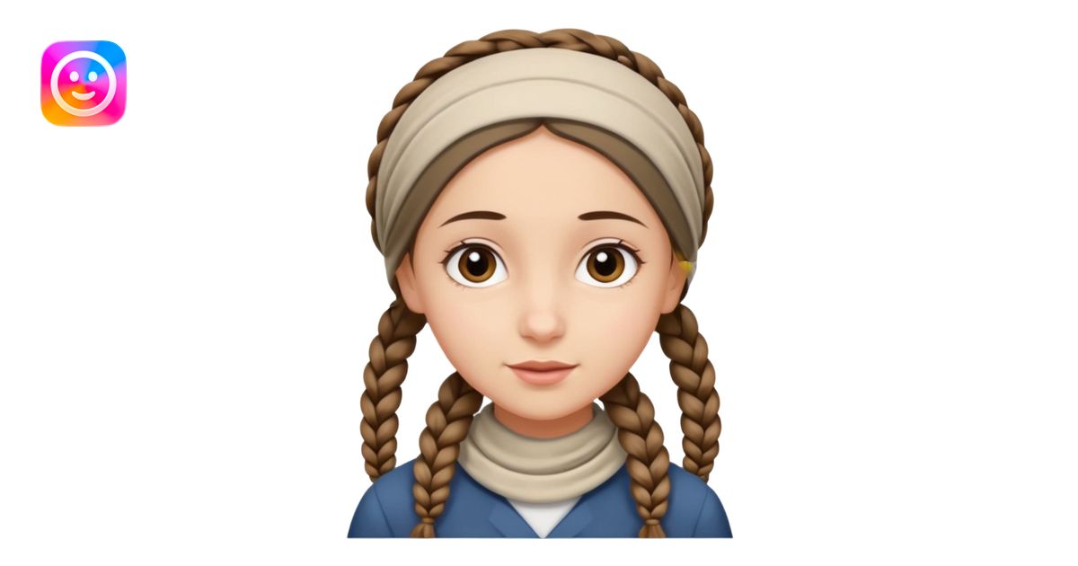 young modest jewish girl braid emoji | AI Emoji Generator