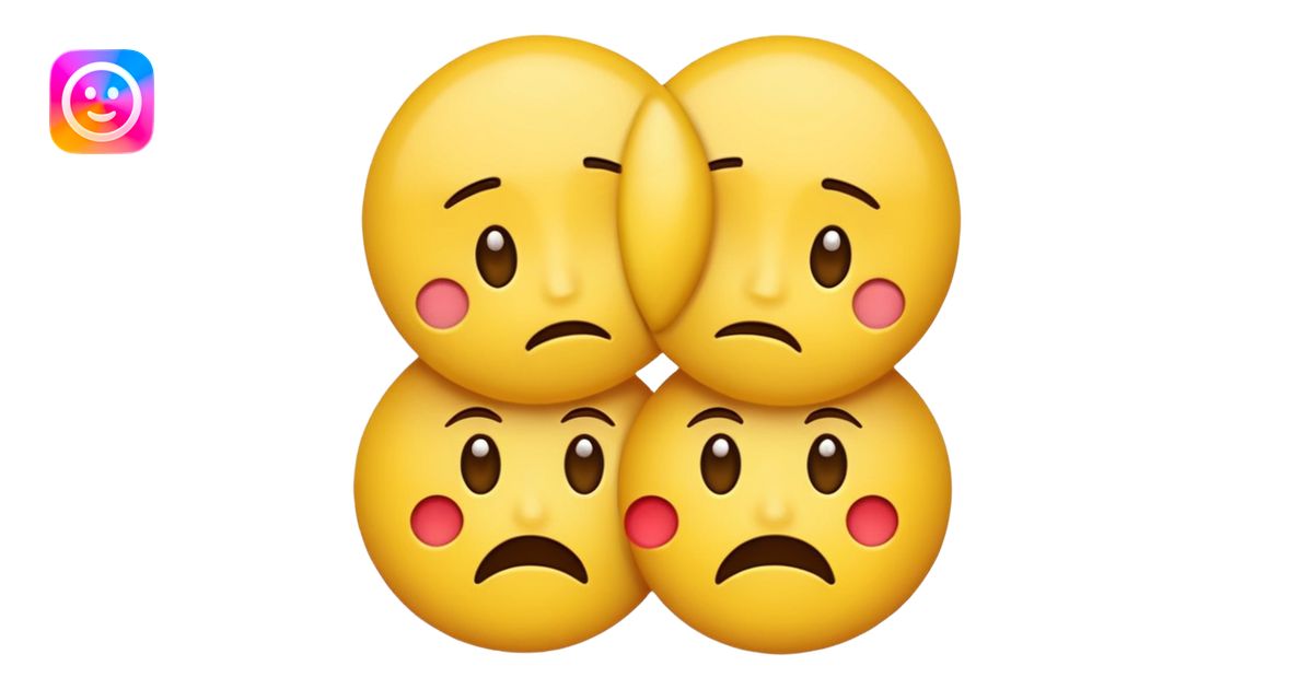 two emojis not happy stuck together no pink cheeks only two emoji | AI ...