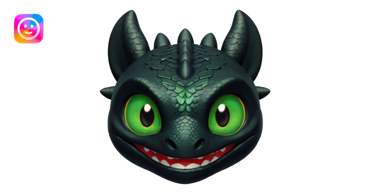 Toothless face only from how to train your Dragon accurate emoji | AI ...