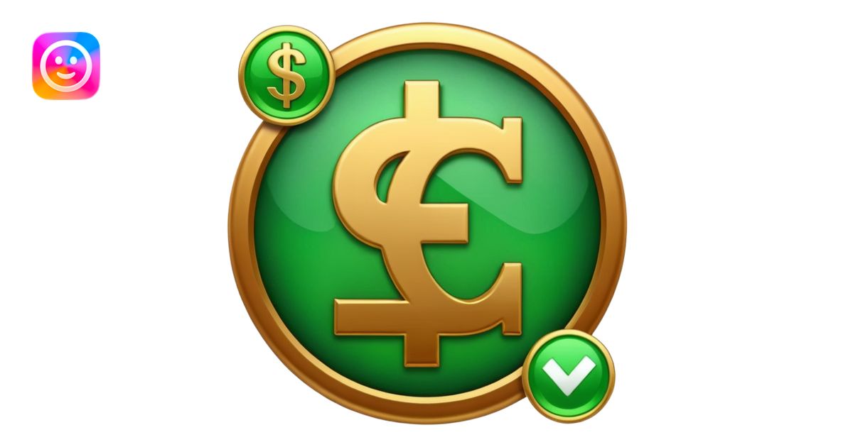 animated checkmark emoji with dollar and cent symbols emoji | AI Emoji ...