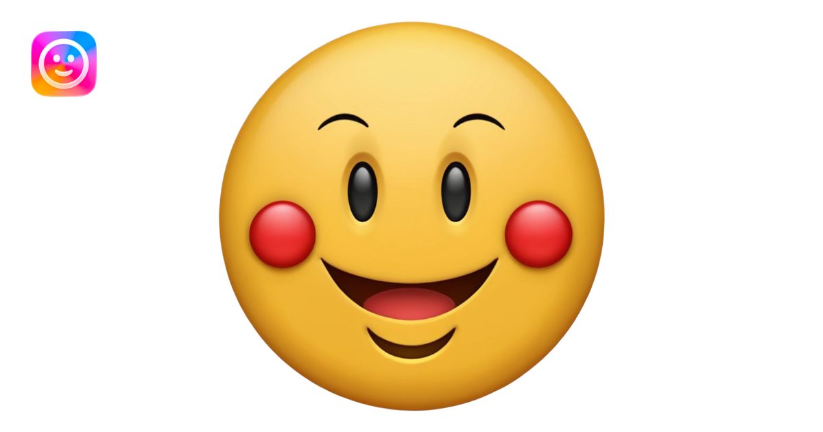 Smiley rond qui rougis parce qu’il est timide emoji | AI Emoji Generator