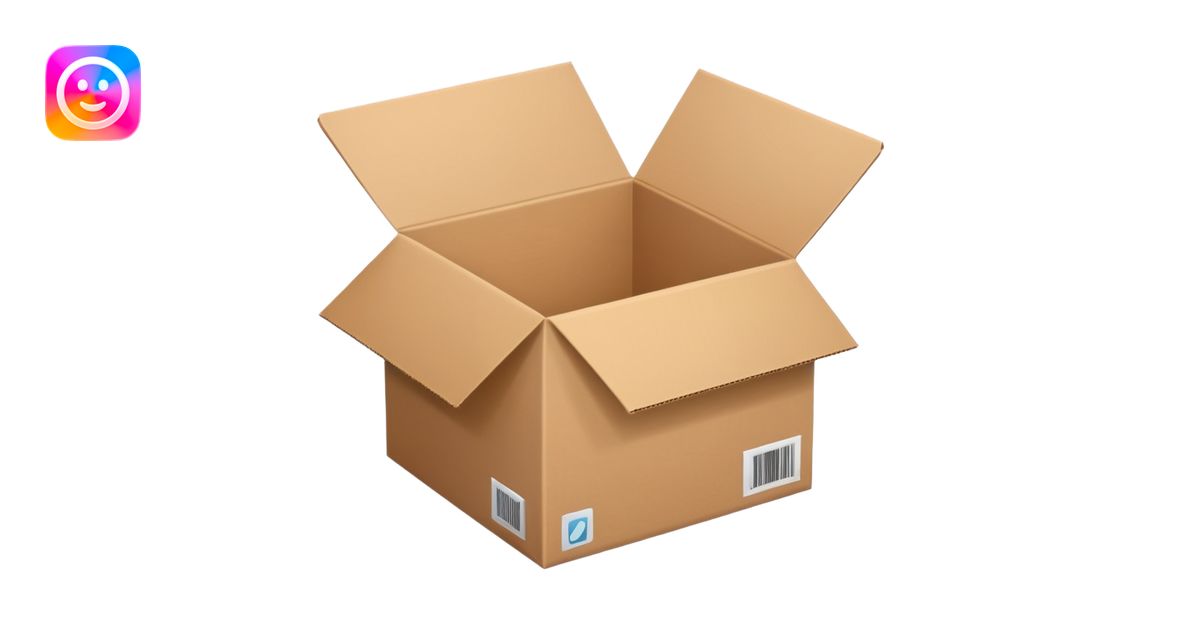 Generate a realistic emoji-style icon of the an open package which is ...