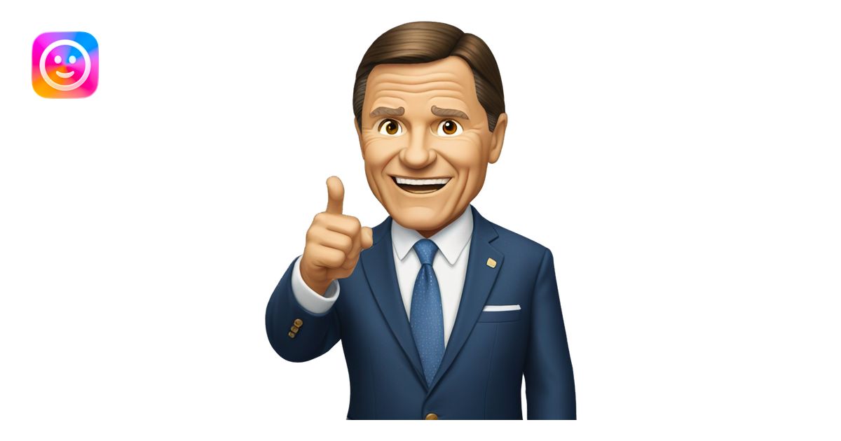 Kenneth Copeland standing up pointing forward emoji | AI Emoji Generator