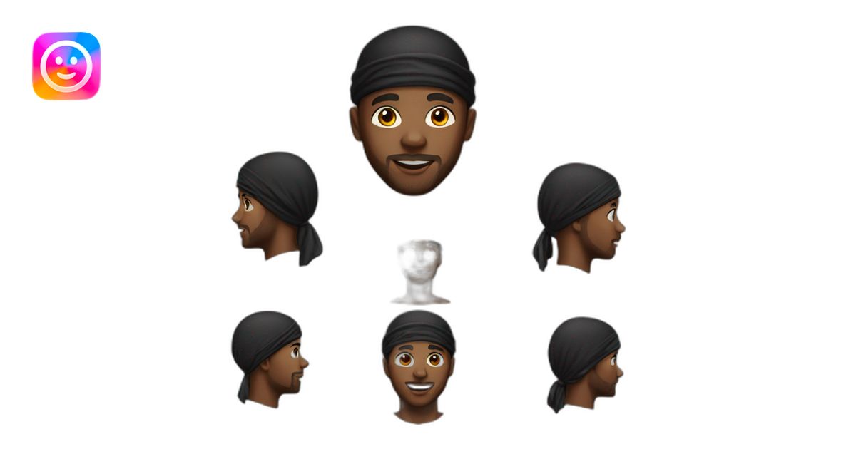 Handsome black male with a durag emoji | AI Emoji Generator