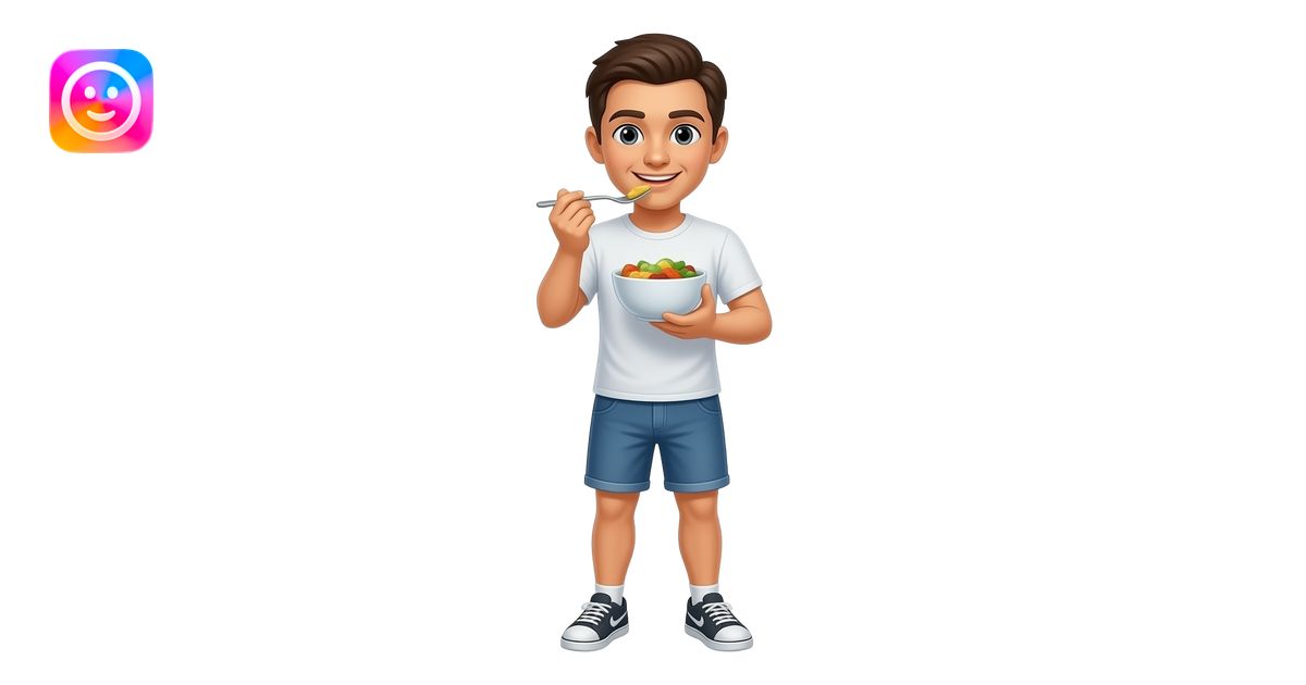 Una persona comiendo sano emoji | AI Emoji Generator