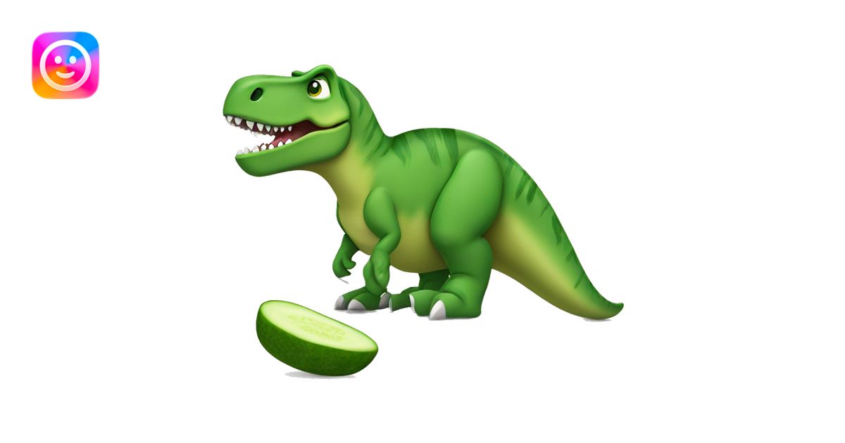 T-Rex relaxing with sliced cucumbers over its eyes emoji | AI Emoji ...