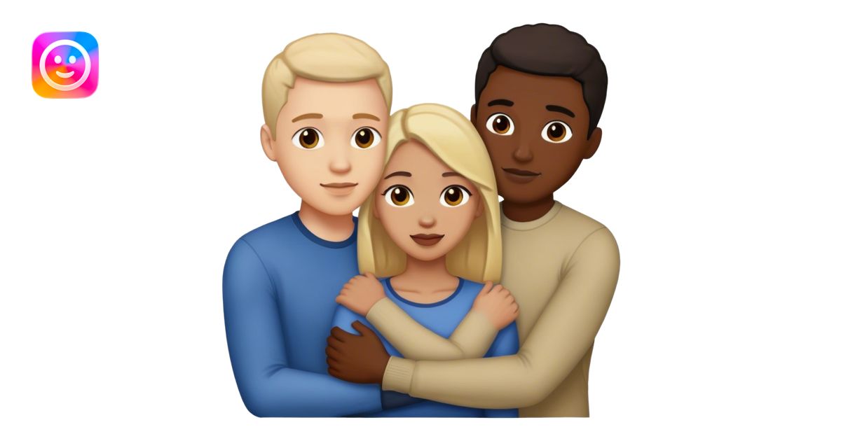 Gay thruple emoji | AI Emoji Generator