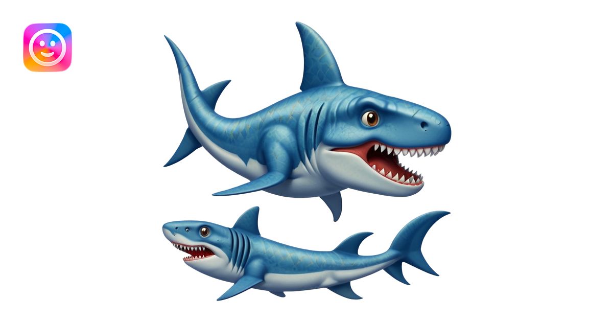 Dinosaur swimming with shark emoji | AI Emoji Generator