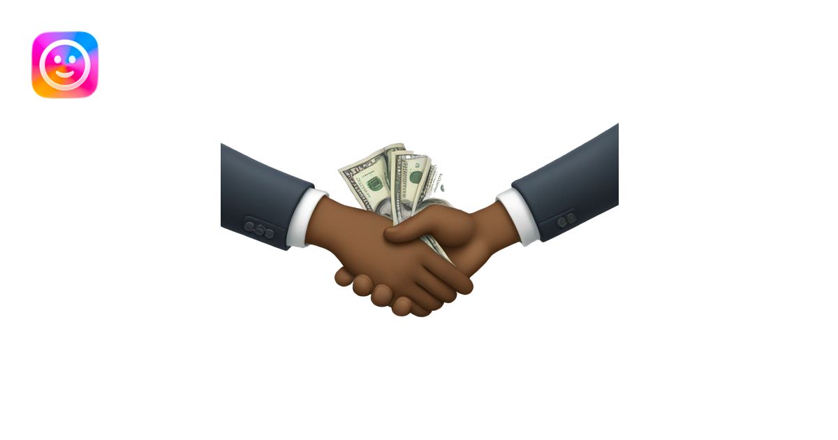 Two hands exchanging money emoji | AI Emoji Generator