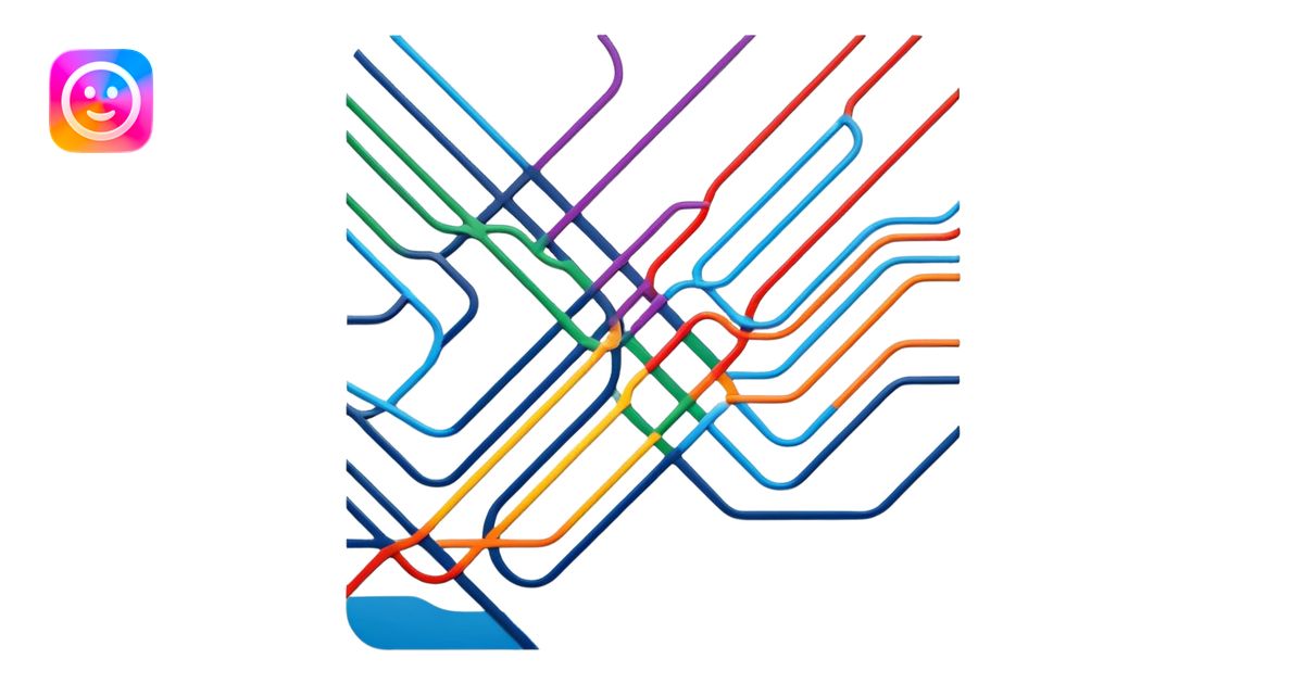 stylized subway lines map on card. emoji | AI Emoji Generator