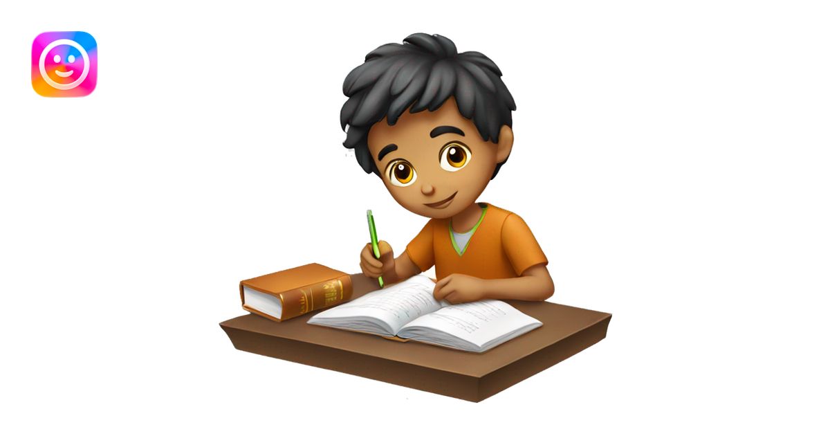 indian boy studying emoji | AI Emoji Generator
