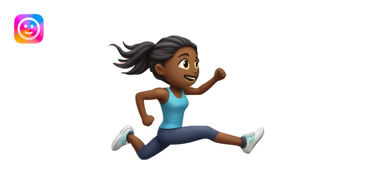 Girl run over a hurdle emoji | AI Emoji Generator