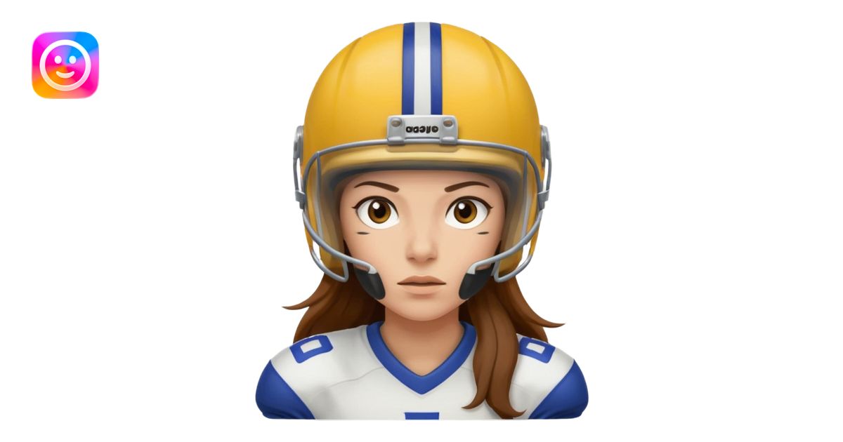 Long Haired Football Players, Female player emoji | AI Emoji Generator