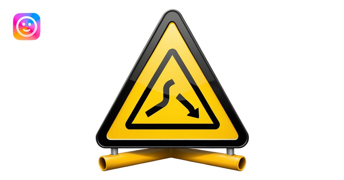 slippery road sign emoji | AI Emoji Generator
