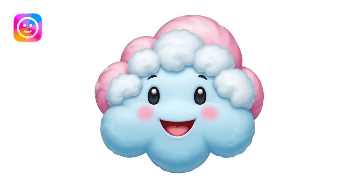 cute big White Cloud, emotion emoji | AI Emoji Generator