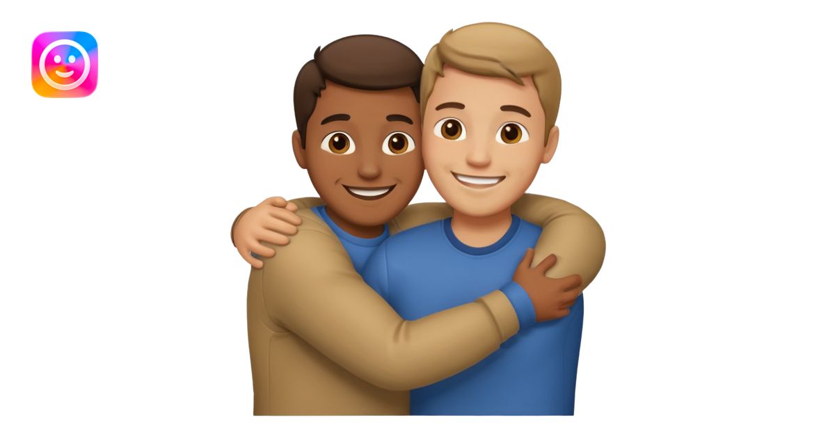 two guys hugging emoji | AI Emoji Generator