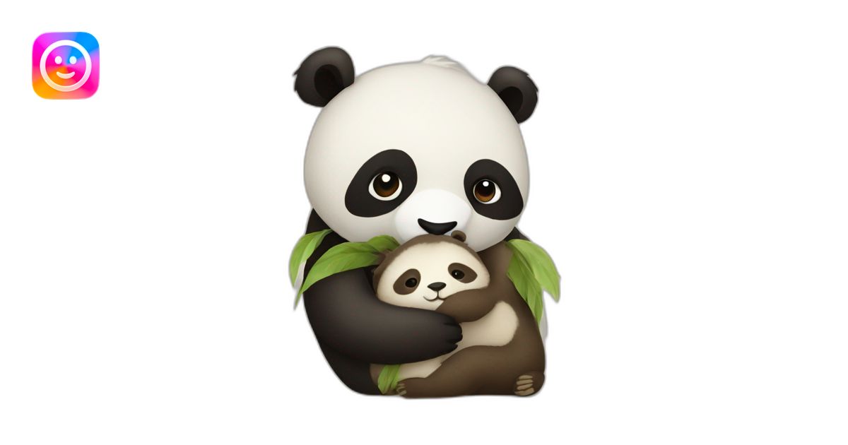 Panda hugging a sloth emoji | AI Emoji Generator