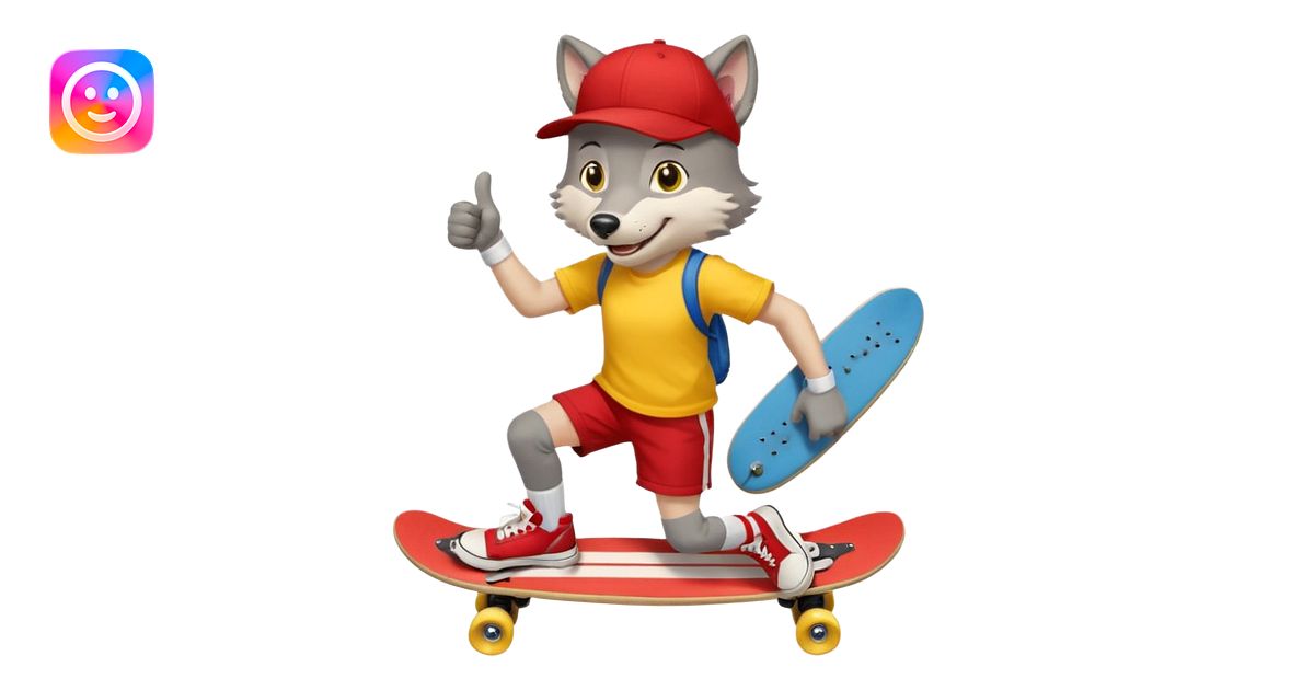 A gray wolf with large, expressive eyes and a friendly smile. The gray ...