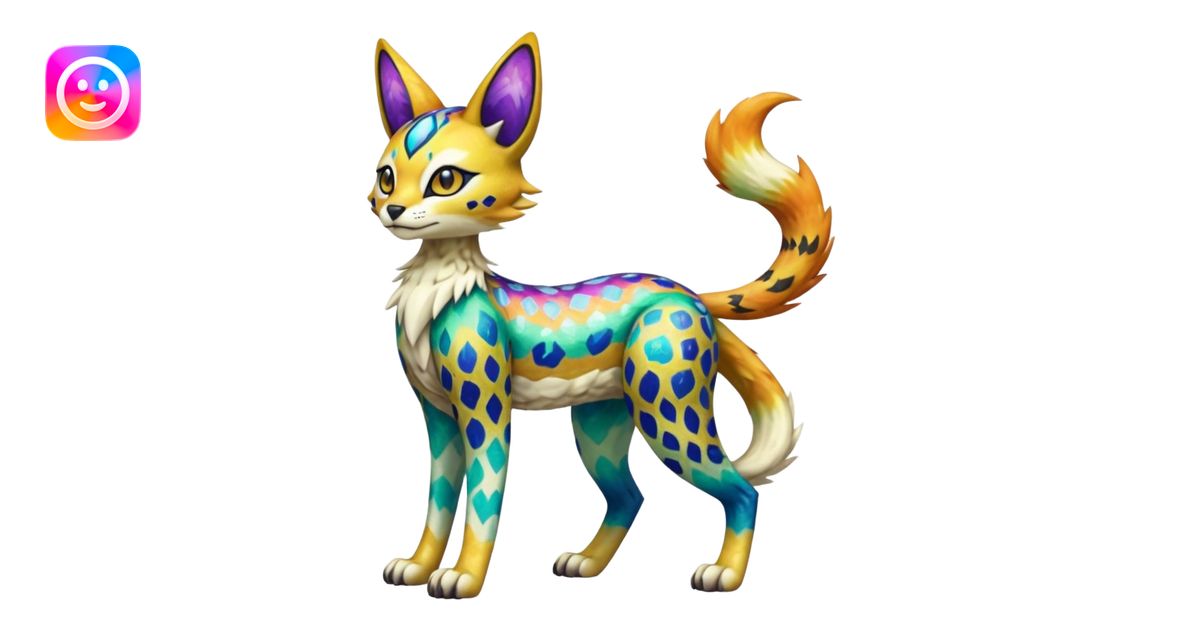 Colorful Meloetta-Vernid-Sergal-Serval-Pokémon-Digimon-Fakémon-fusion ...