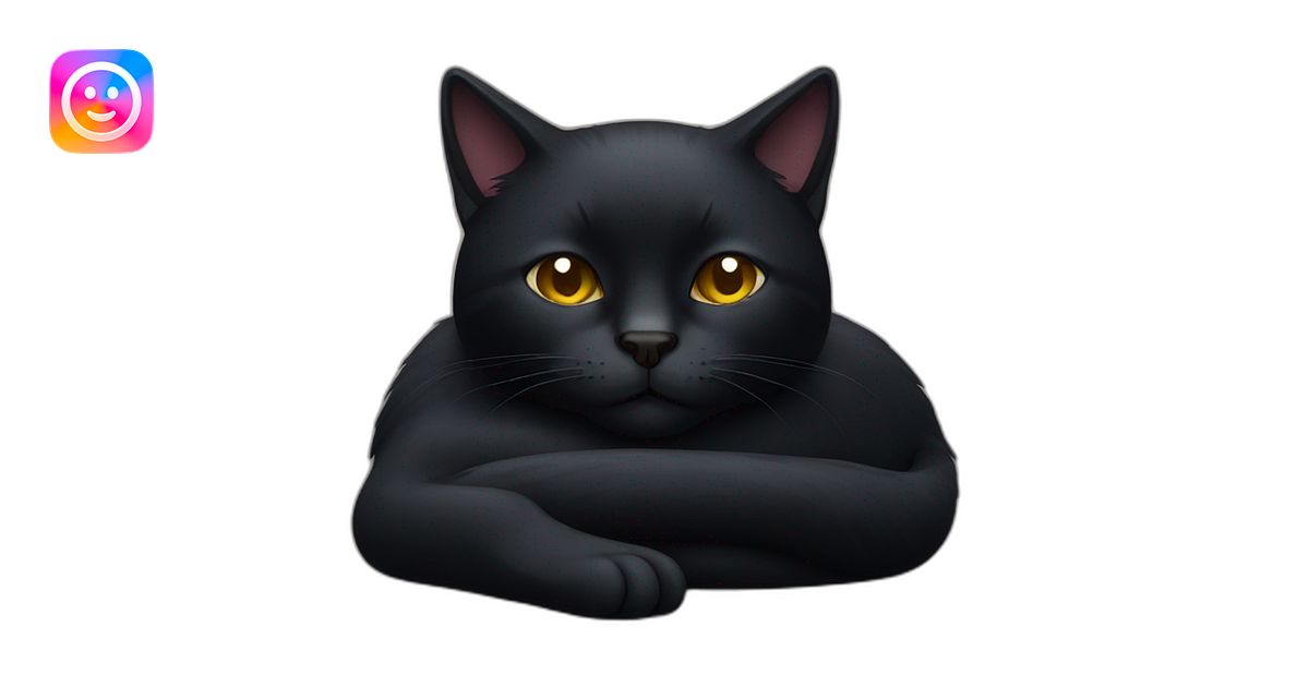 sleepy black cat emoji | AI Emoji Generator