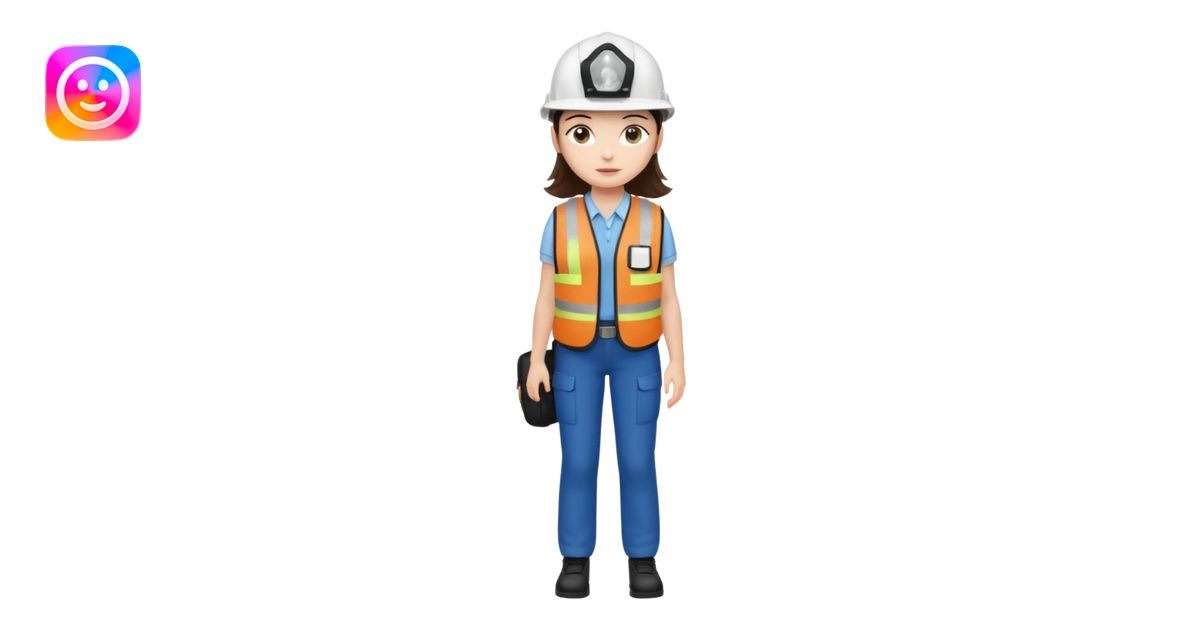 Brunette brown Girl full body standing with her white security helmet ...