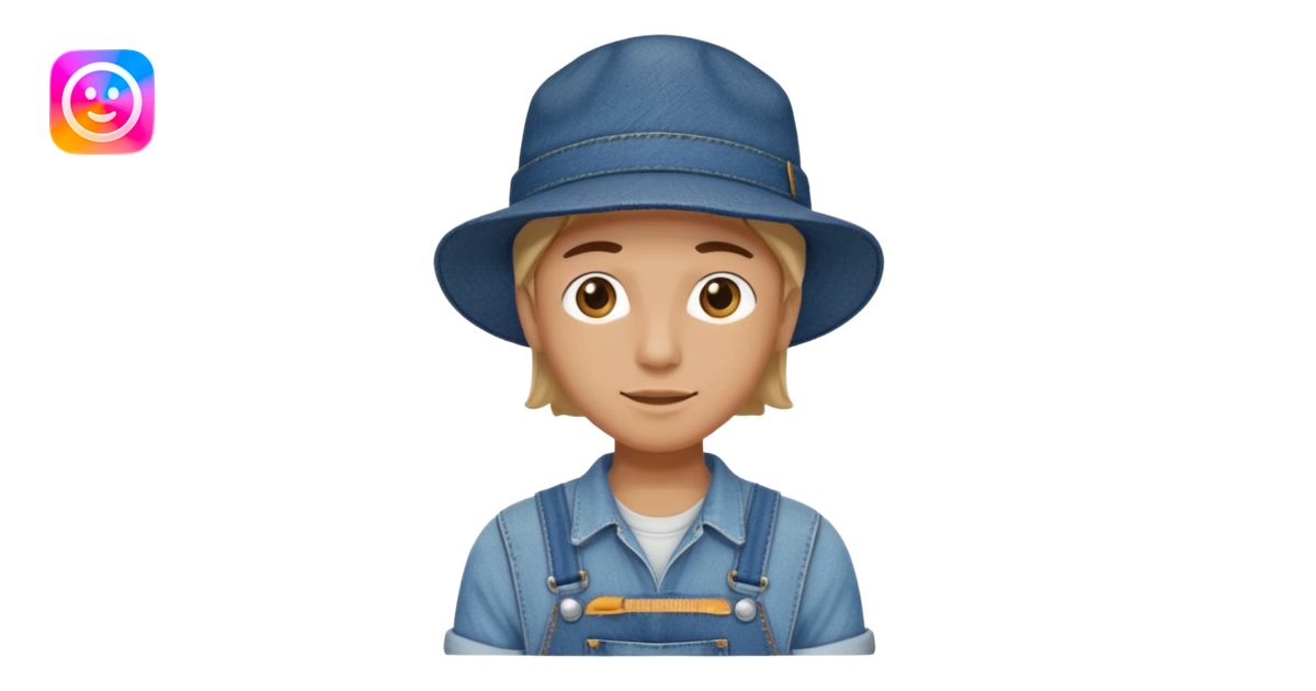 worker 1950 flat hat and overalls emoji | AI Emoji Generator