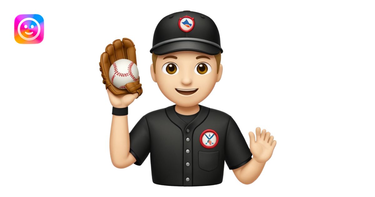 emoji de iOS de un umpire haciendo señal de strike en beisbol emoji ...