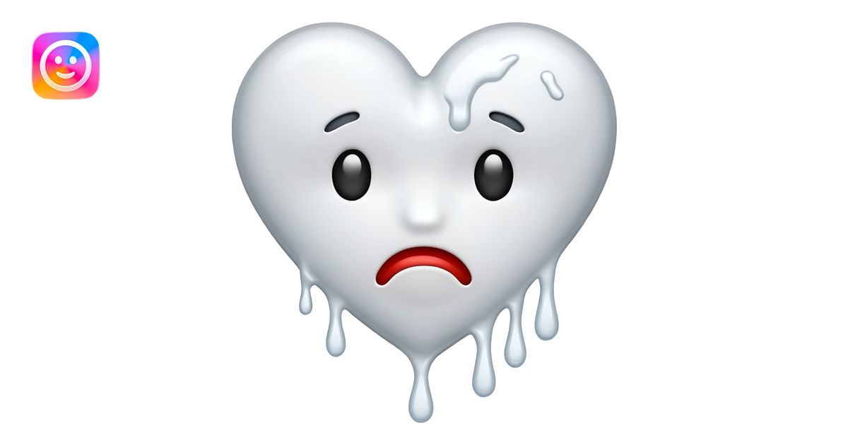 The heatbroken emoji in white with sticky white liquid Ozzing out of it ...