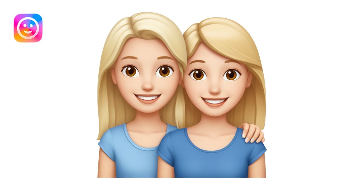 3 white girls happy friends emoji | AI Emoji Generator