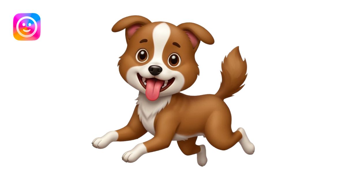 crazy dog running around everywhere emoji | AI Emoji Generator