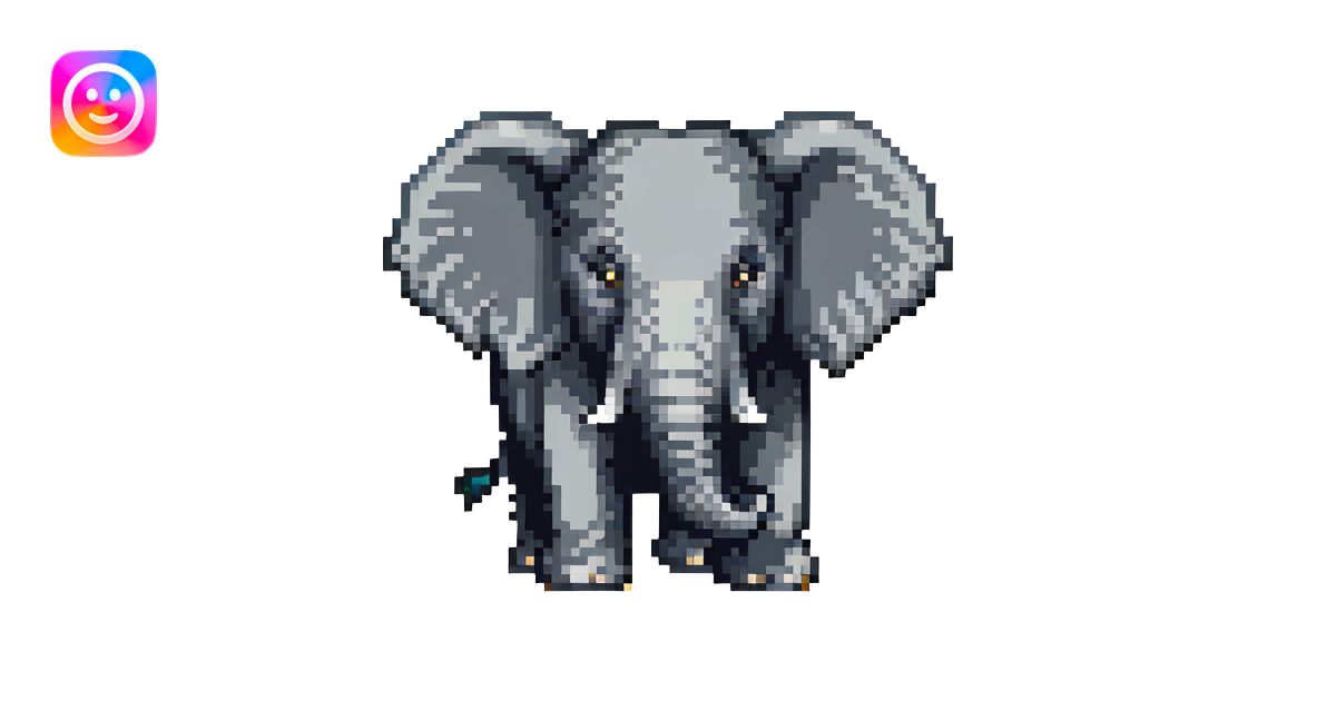 PostgreSQL database logo with elephant symbol in pixel art illustration ...