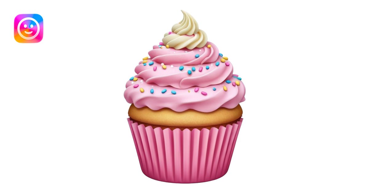 Cupcake with pink icing emoji | AI Emoji Generator