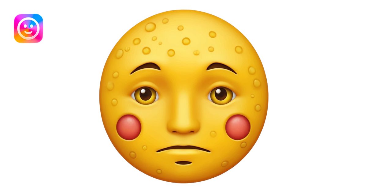 A circular yellow face with many close together face herpes sores emoji ...