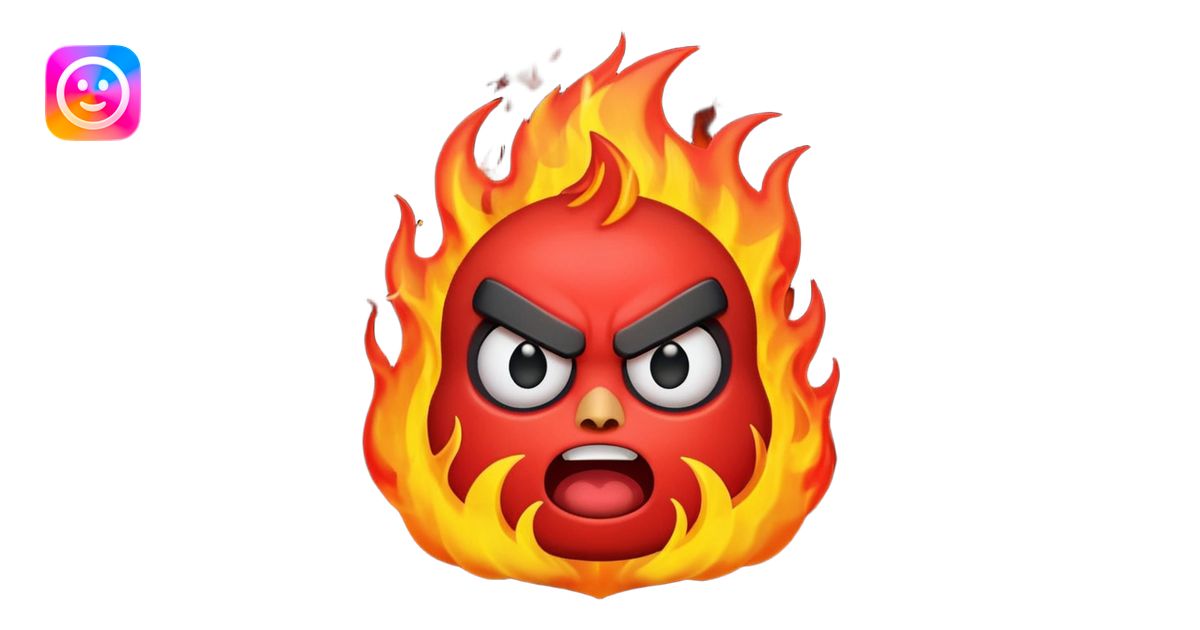 Angry flame death emoji | AI Emoji Generator