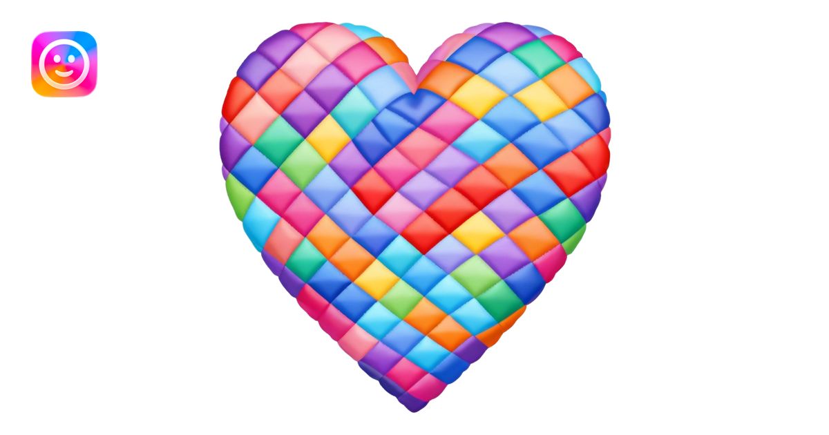 Quilt heart emoji | AI Emoji Generator