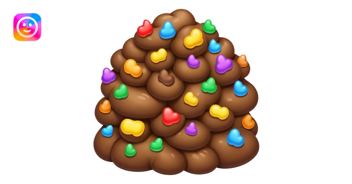 Rainbow poop emoji | AI Emoji Generator