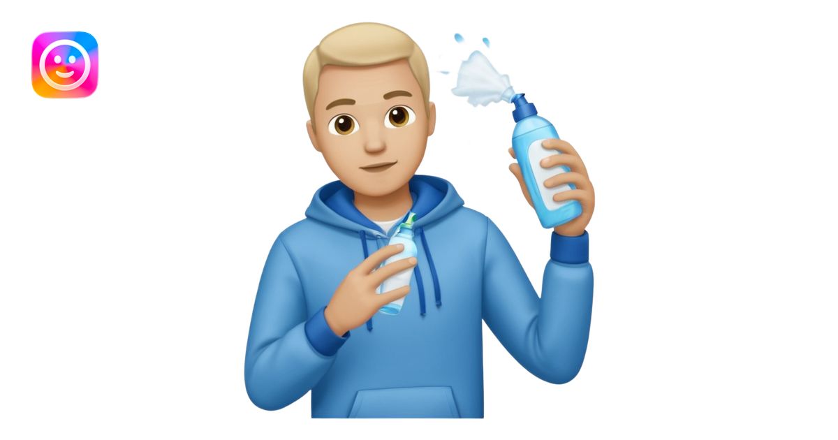 ligth man spraying with spray febreze emoji | AI Emoji Generator