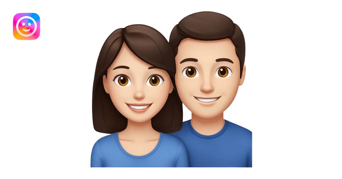 brunette white Couple emoji | AI Emoji Generator
