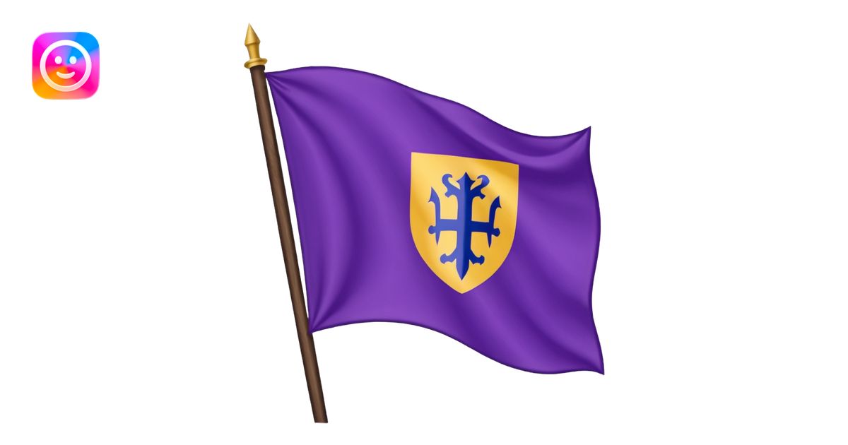 medieval war torn ripped banner purple heraldry flag blowing in wind ...