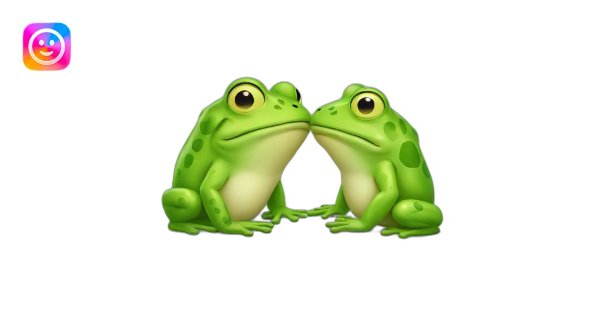 Sleepy kissing frogs emoji | AI Emoji Generator