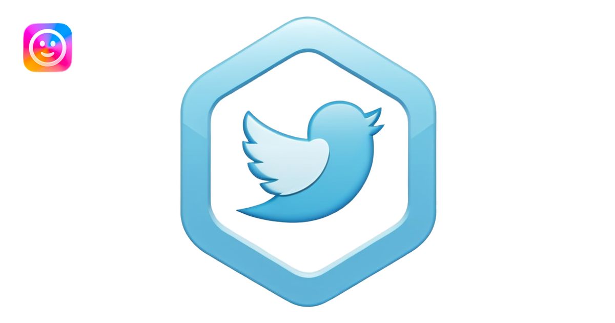 Twitter verification checkmark badge, light blue irregular octagon with ...