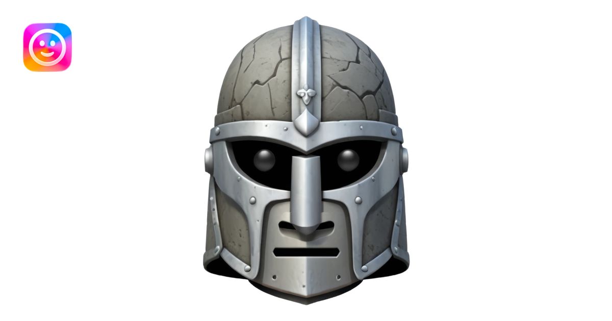 Knight helmet, moai-style emoji | AI Emoji Generator