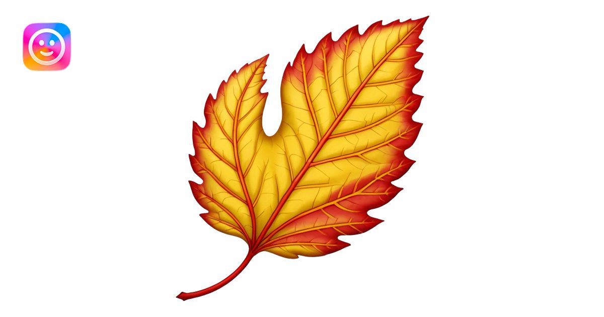 yellow and red lanceolate leaf emoji | AI Emoji Generator