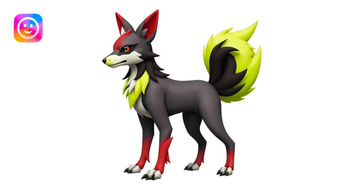 Hyper realistic skeletal black and neon green and neon yellow Zangoose ...