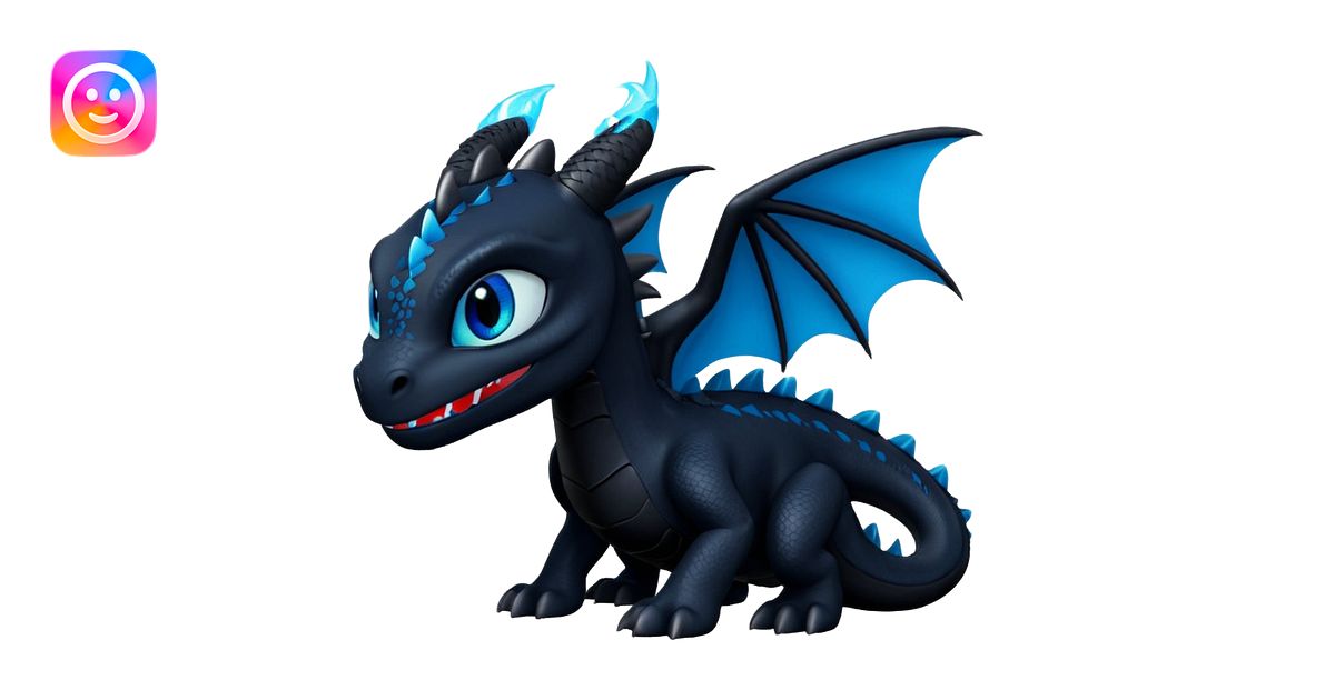 Dragón negro furia nocturna how to train your dragon emoji | AI Emoji ...