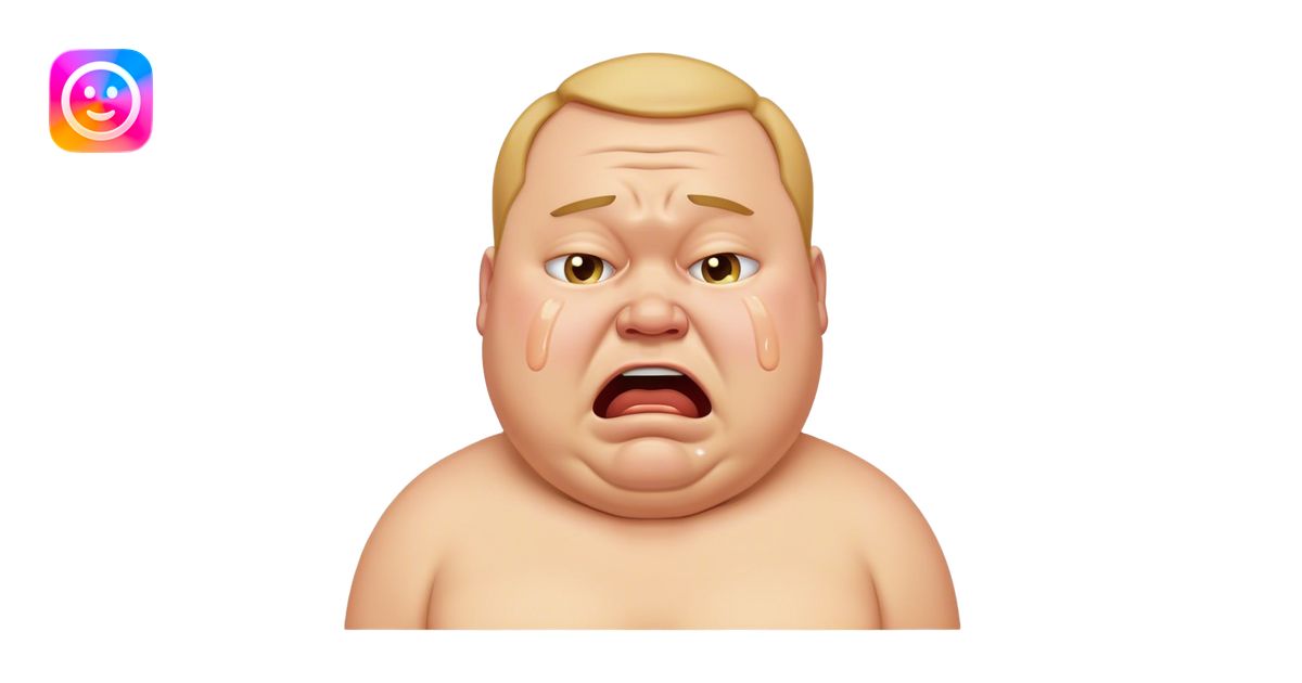 fat man crying emoji | AI Emoji Generator
