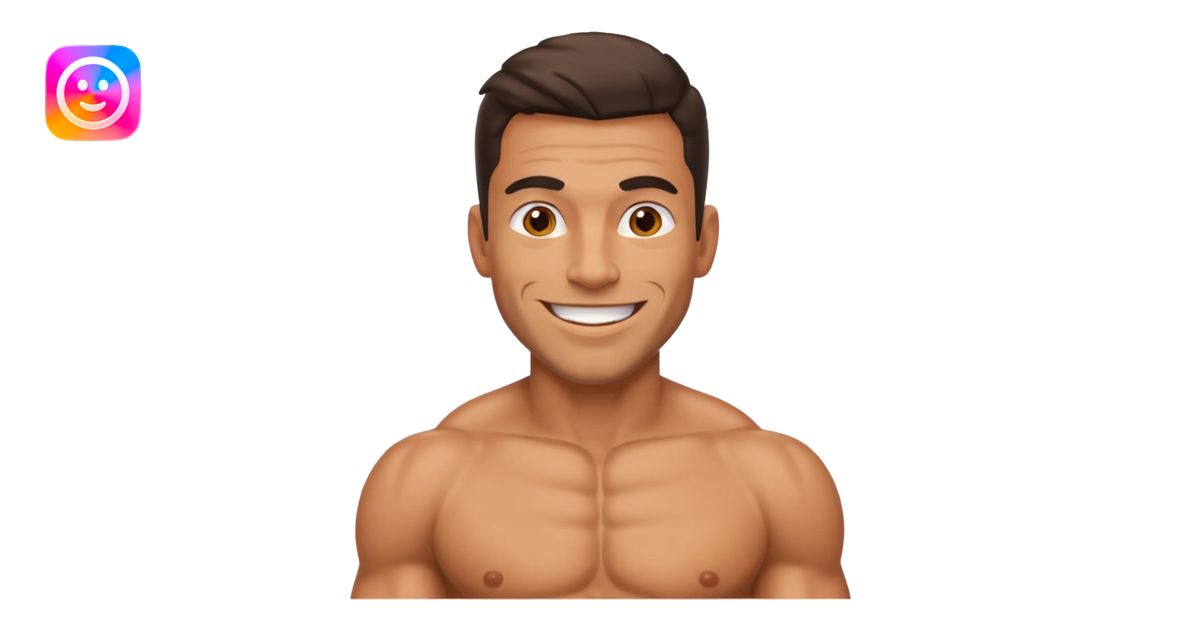 smug muscular shirtless colombian emoji | AI Emoji Generator