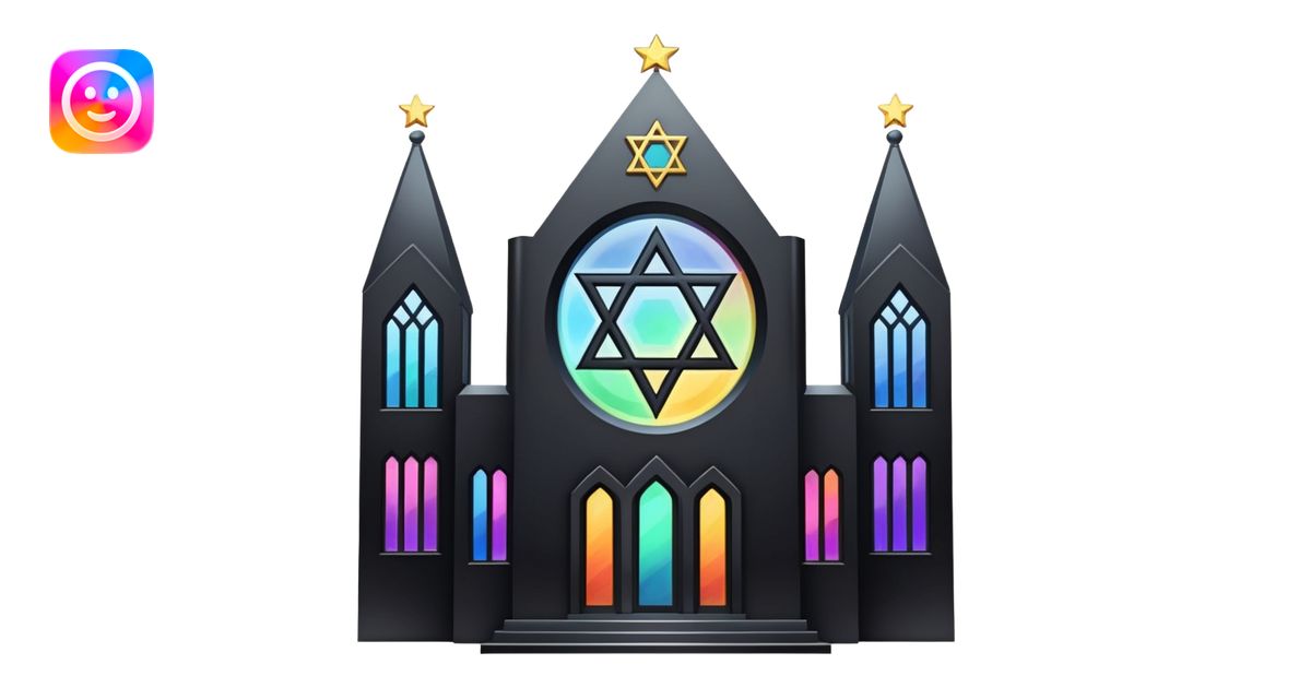 jewish synagogue temple in dark goth aesthetic style with black ...